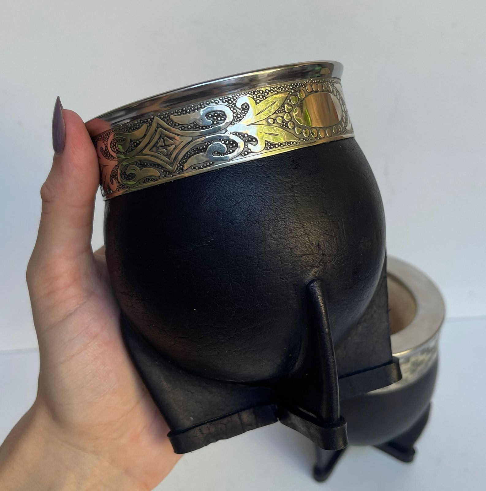 Imperial PREMIUM boca ancha cuero vacuno GRUESO color negro TAMAÑO ...